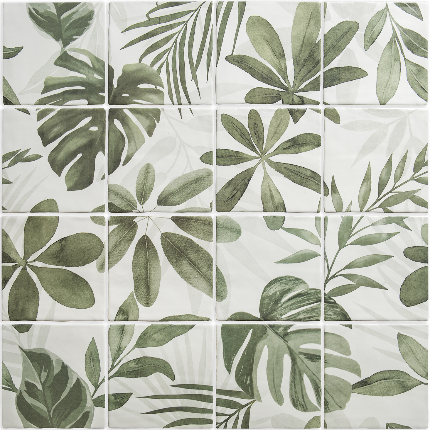 Décor Jungle Grove 16 Tile Panel - Hand Crafted Ceramic Tiles - Studio ...